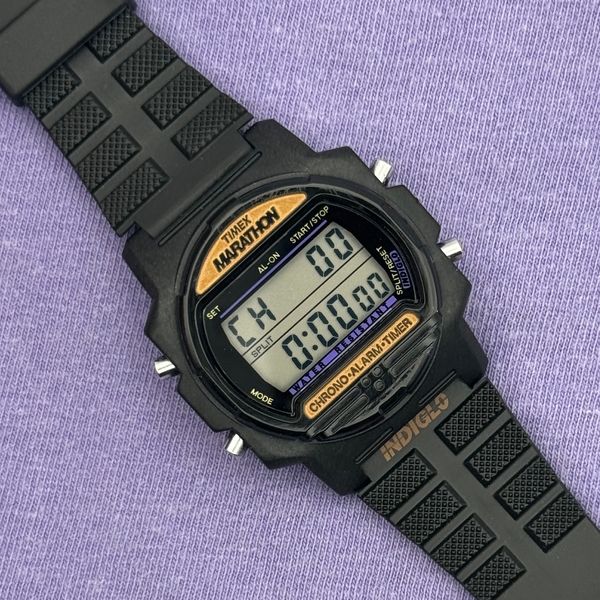 1996 Vintage Timex Marathon Digital Watch - Original Band - MINT ...