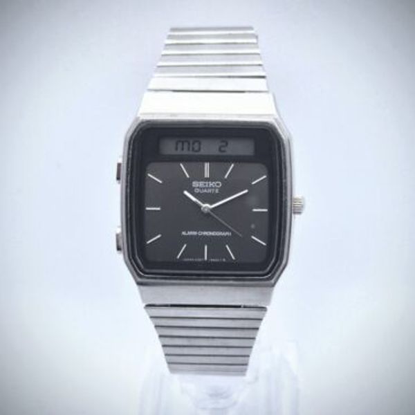 1980 Vintage Seiko H357-5000 Duo Display Ana-Digi Watch Black Original ...