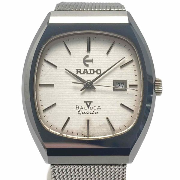 used ]RADO Rado Balboa V date 711.9572.3 silver quartz men's wristwatch ...