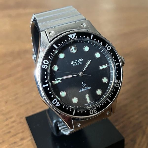 Vintage Seiko Silverwave 6030-6000 Diver's Black Watch NEW BATTERY ...