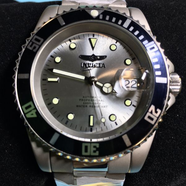 INVICTA TITANIUM PRO DIVER SEIKO NH35A AUTOMATIC 200M 40MM SILVER ...