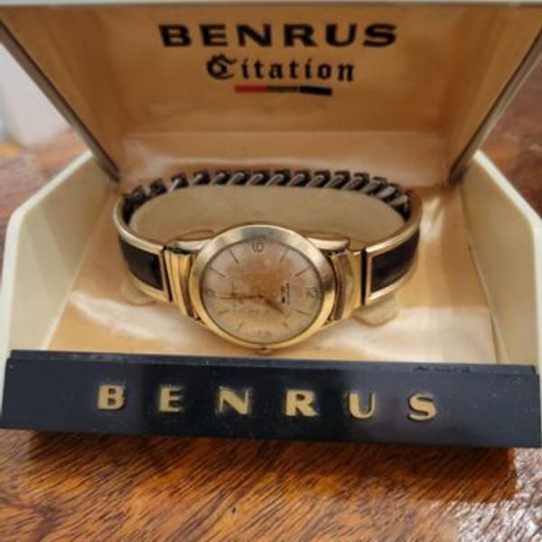 Vintage Rare Benrus Citation Runs Swiss Second Slim Thin Watch ...