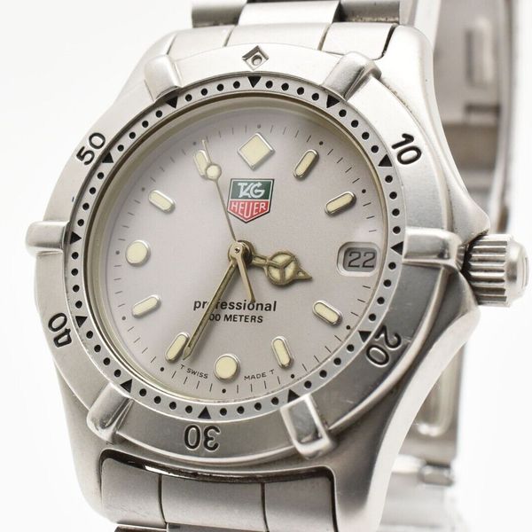 [NEAR MINT] Tag Heuer 2000 Professional WE1211-R Silver Quartz Men's Watch Japan | WatchCharts ...