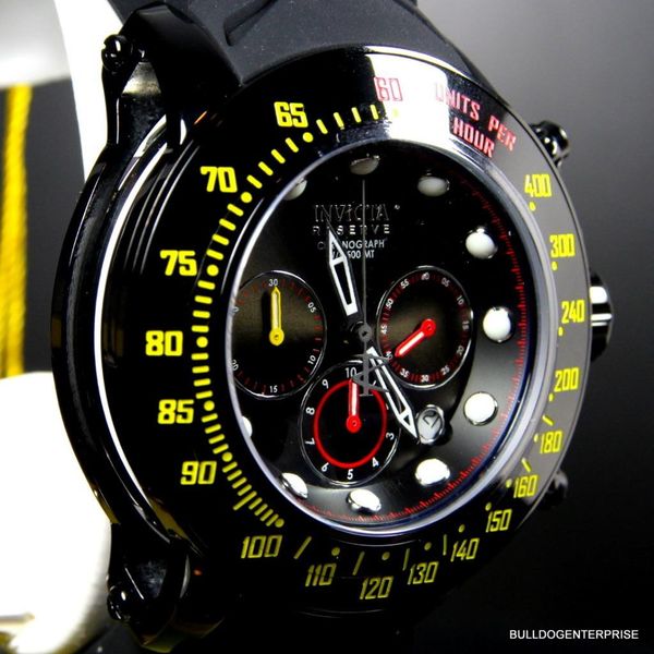 Invicta Reserve Subaqua Trackmaster Black Red Yellow Chronograph Watch ...