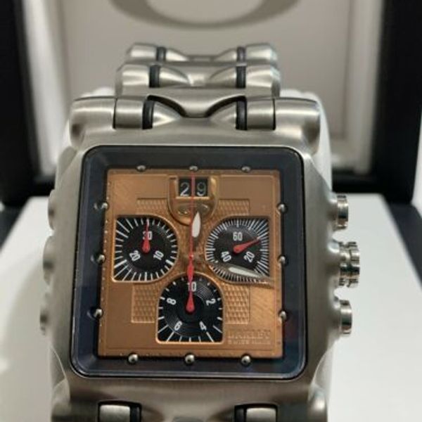 Oakley Minute Machine Watch Copper Dial Titanium Time Tank Watch Rare ...