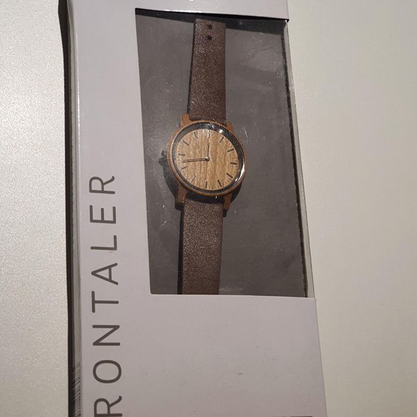 Krontaler Slimline Wooden Wristwatch, Leather Strap - NEW and Original ...