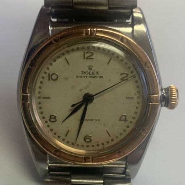1947 Rolex Oyster Perpetual 32mm Bubbleback 18K/Stainless Steel Watch ...