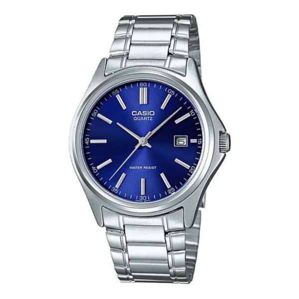 Casio Watch Silver And Blue Stainless Steel Brand New - One Size ...