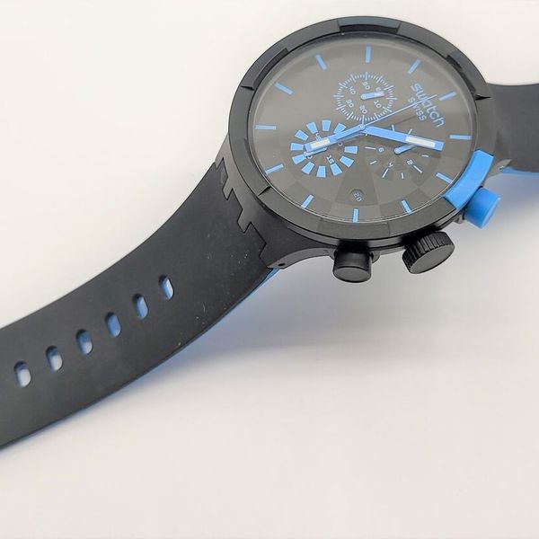 Swatch Big Bold chrono 2020 - SB02B401 - CHECKPOINT blue - L eggermente ...