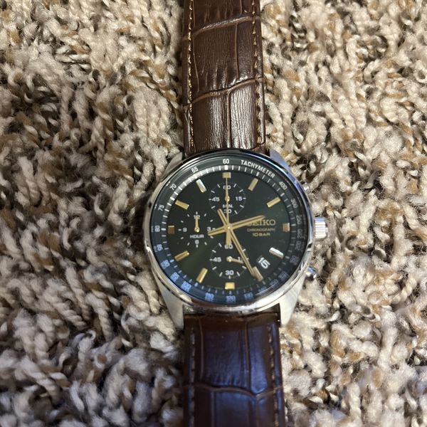 Seiko Chronograph Quartz Green Dial Men's Watch SSB385 | WatchCharts ...