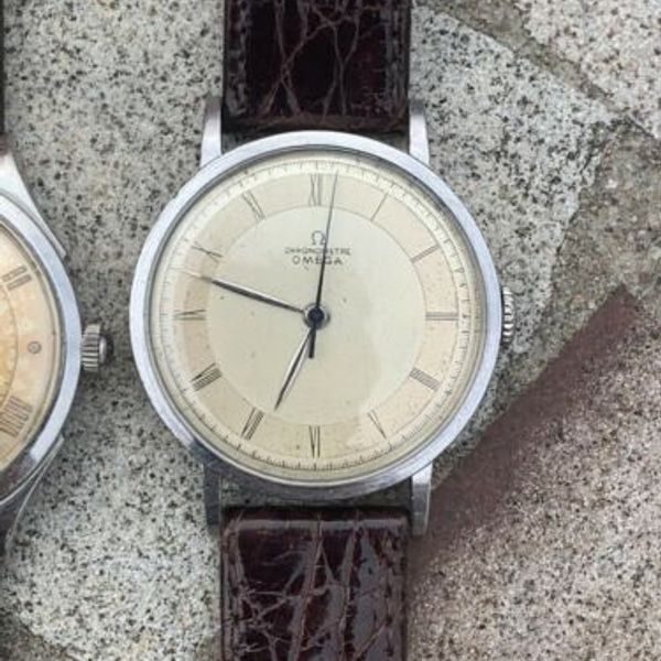 Vintage 1944 Omega CK 2367 Chronometre scientific two tone dial cal ...