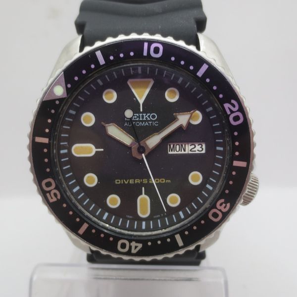 SEIKO 7S26-0020 SKX007 DAYDATE STAINLESS STEEL AUTOMATIC MENS DIVER ...