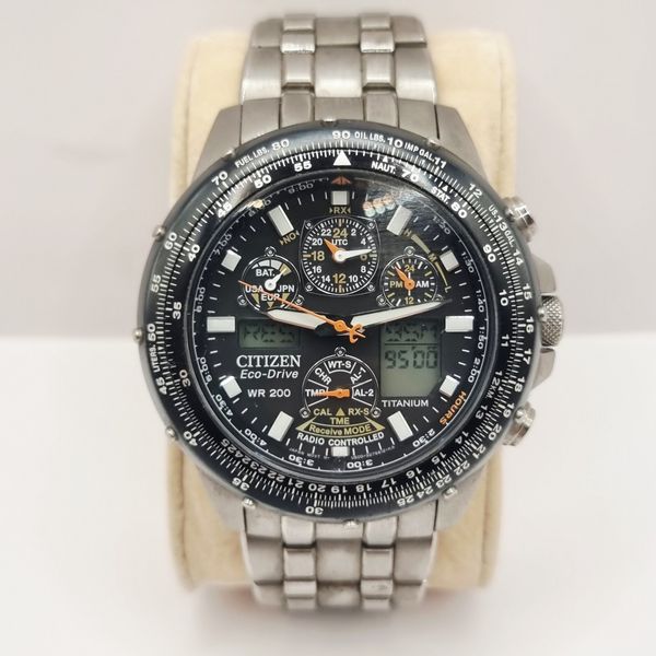 Citizen Eco-Drive WR 200 Skyhawk Titanium Radio Conrolled Pilots ...