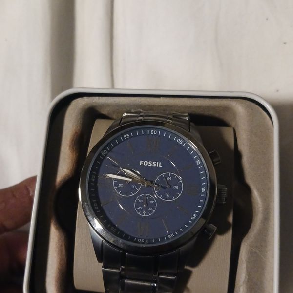 Fossil Flynn Watch BQ1126 Chronograph 24H Quartz 48mm Case Blue Dial ...