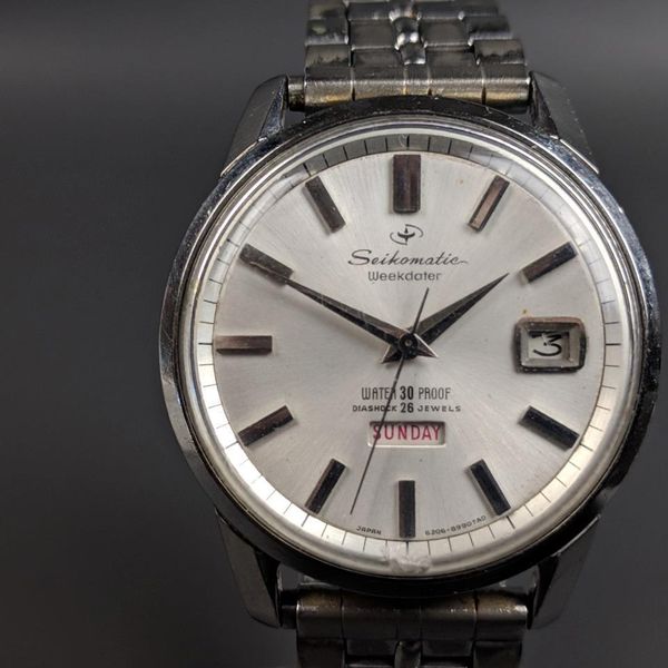 Seiko Seikomatic Weekdater 26 Jewels 6206-8990 White Dial Day/Date ...