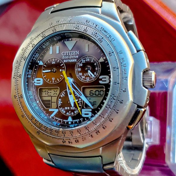 Citizen Skyhawk Titanium Eco-Drive JR3000-51F In Excellent Cond Fully ...