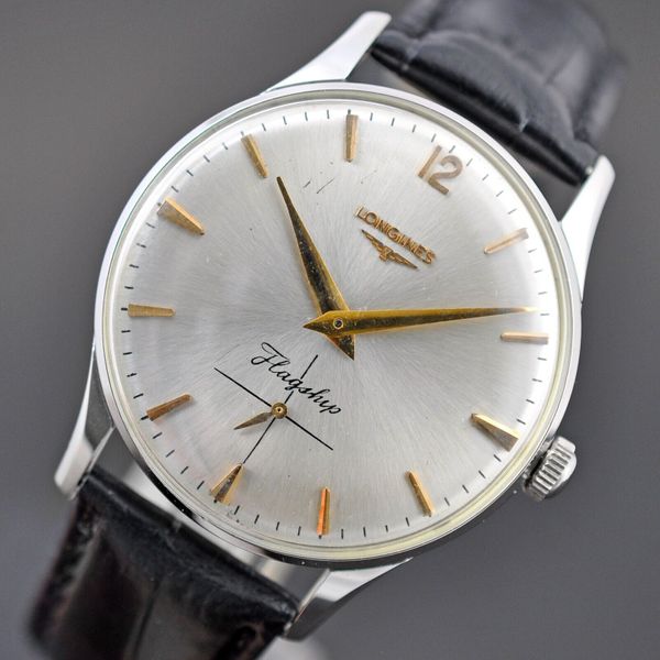 AUTHENTIC VINTAGE LONGINES FLAGSHIP MANUAL WIND STEEL GENTS WATCH SWISS ...