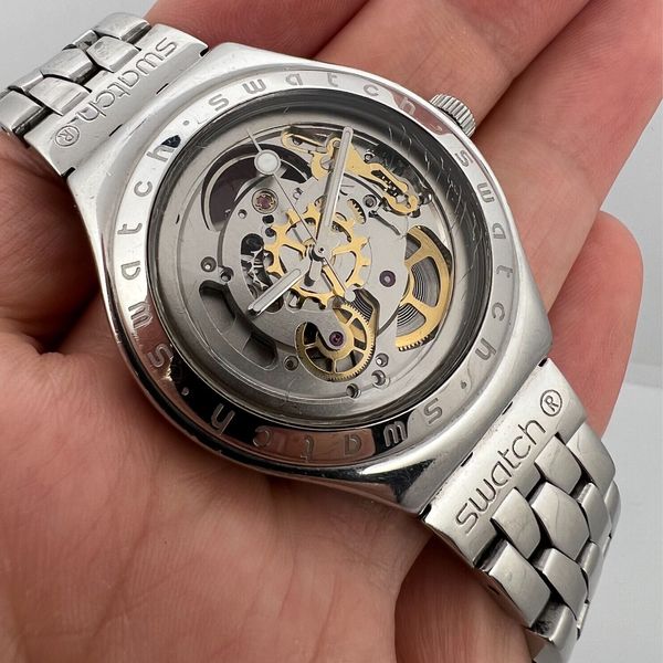 Luxury Rare Automatic Swatch Skeleton Watch YAS100G Men | WatchCharts ...