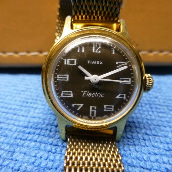 Vintage Women's Timex Electric Watch Brown Dial great shape runs ...