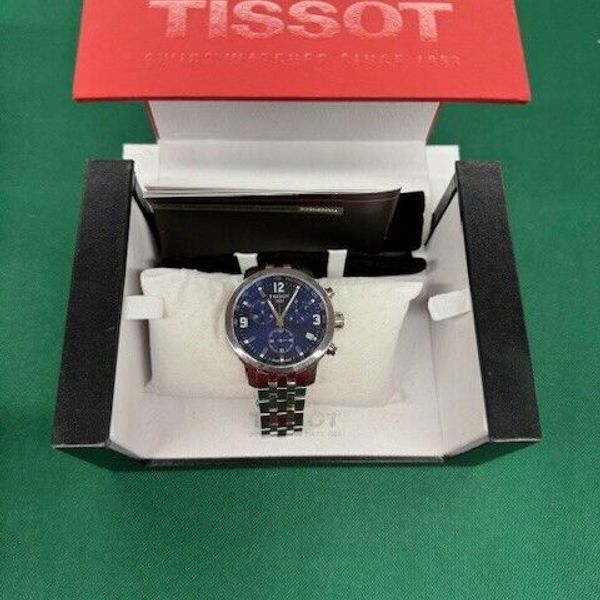 Mens Tissot Blue Dial Chronograph Watch Ref. T055417A Quartz Working | WatchCharts Marketplace