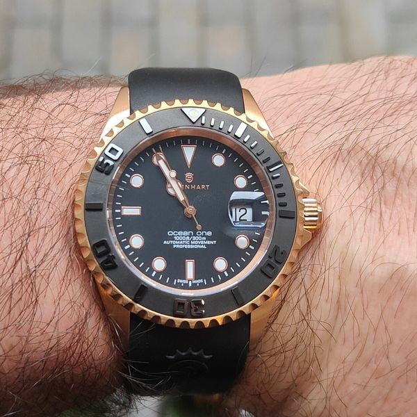 Steinhart Ocean One 42mm Pink Gold Automatic Swiss Watch | WatchCharts ...