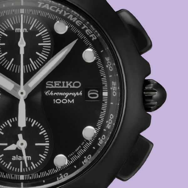 Seiko Watch CHRONOGRAPH TACHYMETER 7T62-OAMO AO UNIQUE JAPAN Y2K Star ...
