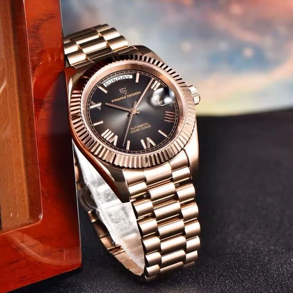Pagani Design Day-Date 36mm Menâ s Automatic Watch Brand New Rose Gold ...