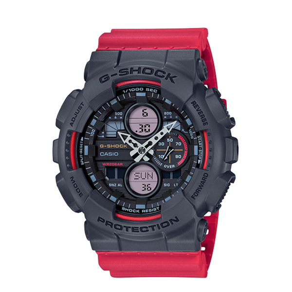 New Casio G-Shock GA140-4A Ana- Digital Adrenalin Grey / Red Watch ...