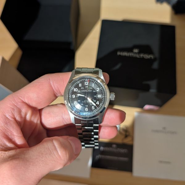Hamilton Khaki Field Automatic 38mm black dial field watch H70455133 ...