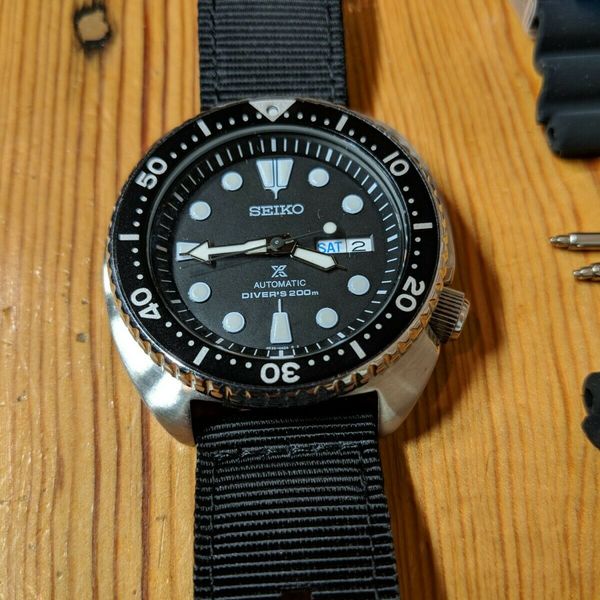 Seiko Turtle Prospex SRP777 black, extra straps | WatchCharts Marketplace