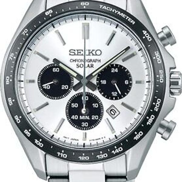 Seiko Selection SBPY165 Panda White Chrono Solar Analog Brand New Box ...