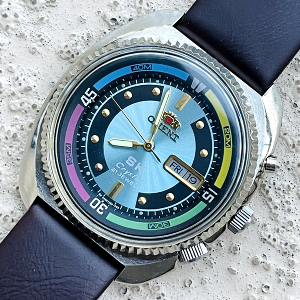 Japan Automatic Watch Orient SK Crystal watch 21 JEWELS Blue Dail ...