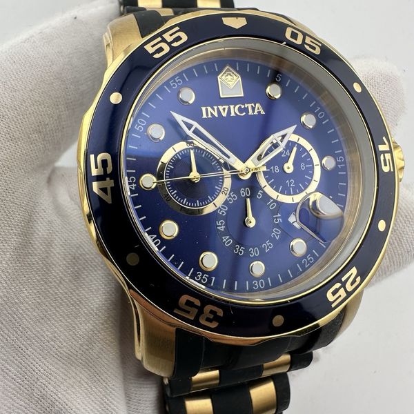 Invicta Men's Dive Watch Pro Diver Quartz Chrono Steel and Rubber Strap ...