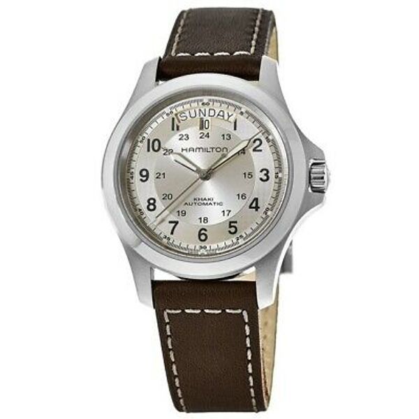 New Hamilton Khaki Field King Auto Day-Date Silver Dial Men's Watch ...
