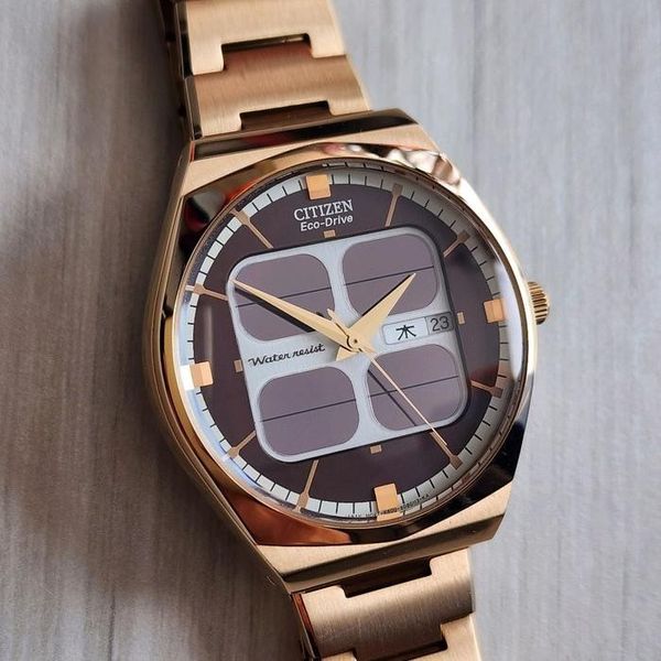 Rare Citizen Crystron Reissue Eco Drive VO10-6642 Cal.B800-S051479 Rose ...
