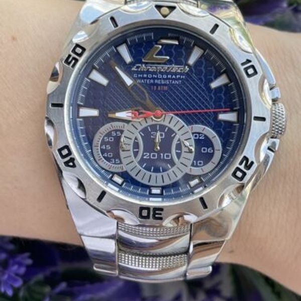 Chronotech Chronograph A320 Watch Quartz Mens 43mm Blue Dial | WatchCharts
