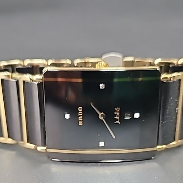 Rado Jubile Diastar Unisex Watch * 160.0282.3 Black Ceramic & Gold EUC ...