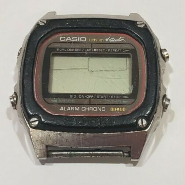 Vintage 1980s CASIO DW-1000 Alarm Chronograph 200M Men's Diver Watch ...