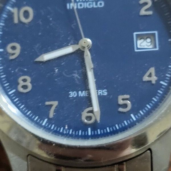 Timex Indiglo Men's Watch Quartz WR30m Stainless Steel Blue Face | WatchCharts Marketplace
