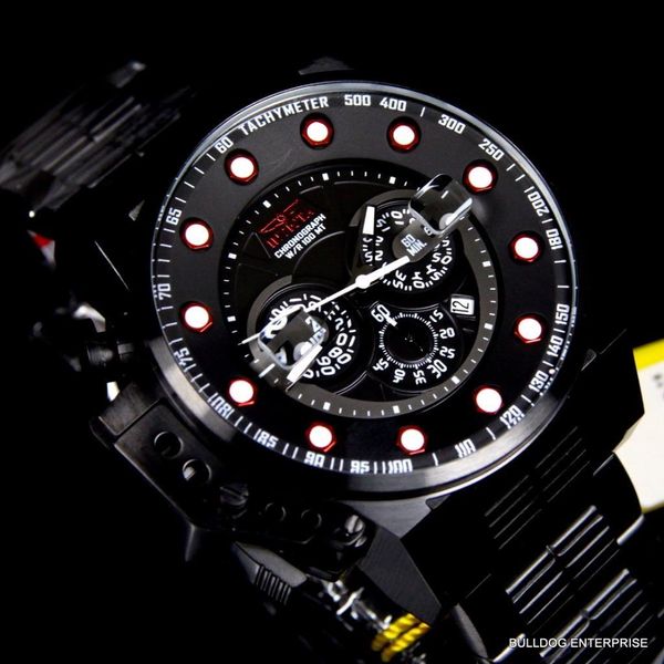 Mens Invicta I Force Bomber Chronograph Black Silicone 50mm Watch New ...