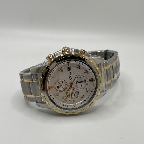 Fossil Dean FS4795 Mens Silver Gold Chronograph Analog Display ...
