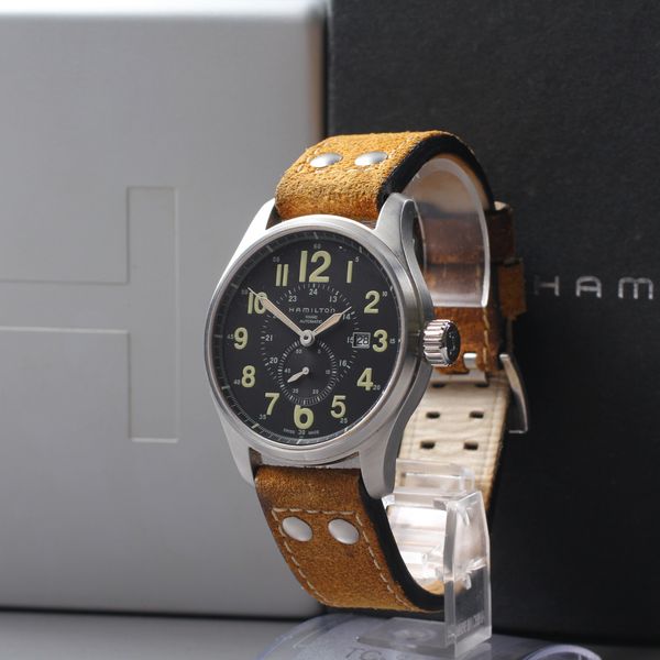 [Box ] HAMILTON Khaki Field Officer Auto 44mm H70655733 Black Small ...