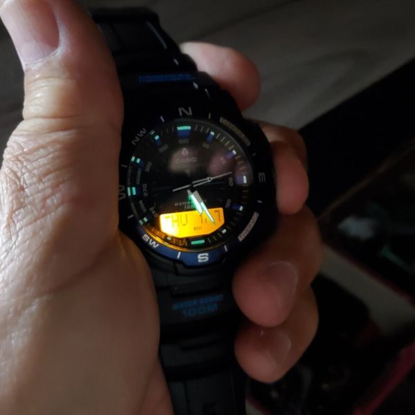 Casio Sunrise Sunset World Time Compass Thermometer Twin Sensor 100M ...