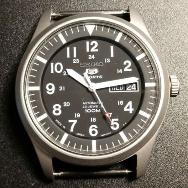 Seiko 5 Automatic Black Dial Men's Watch SNZG15J1 with NATO Band ...