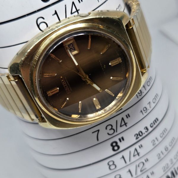 Vintage Seiko Automatic 7025-8030 Brown dial. New Flex-on band ...