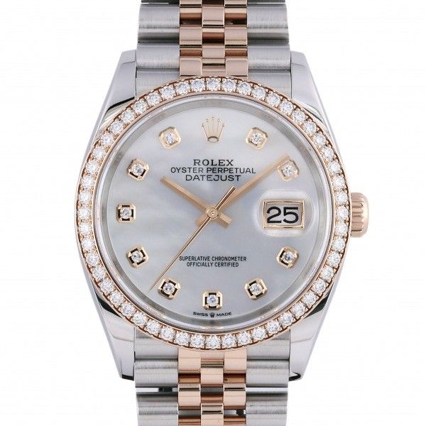 Rolex ROLEX Datejust 126281RBR White Shell Dial Used Watch Men ...
