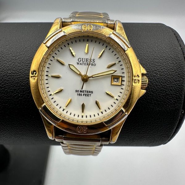 Guess Waterpro Watch Women Gold Silver Two Tone Stretch Band New ...