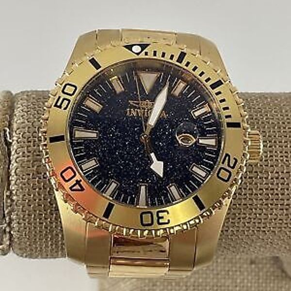 INVICTA MODEL NUMBER 0111 GOLD-TONE STAINLESS STEEL WATCH NEEDS BATTERY ...