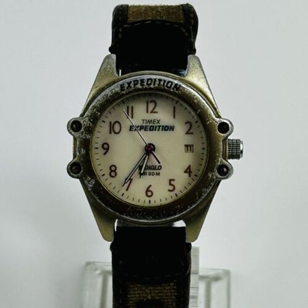 Timex Expedition Watch Women 32mm Indiglo Silver tone Date WR50M New Battery | WatchCharts ...