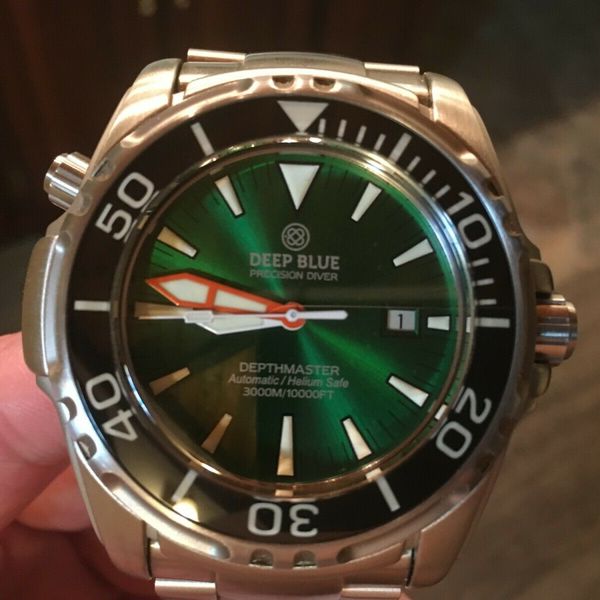 Deep Blue Depthmaster 3000m Limited Sunburst Green Dial Mint Condition ...